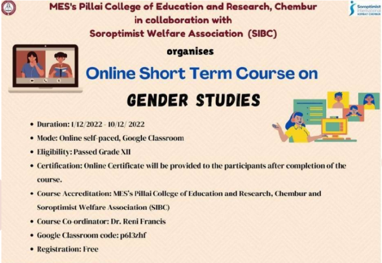 Online Short Term Course on “Gender Studies” - PCER